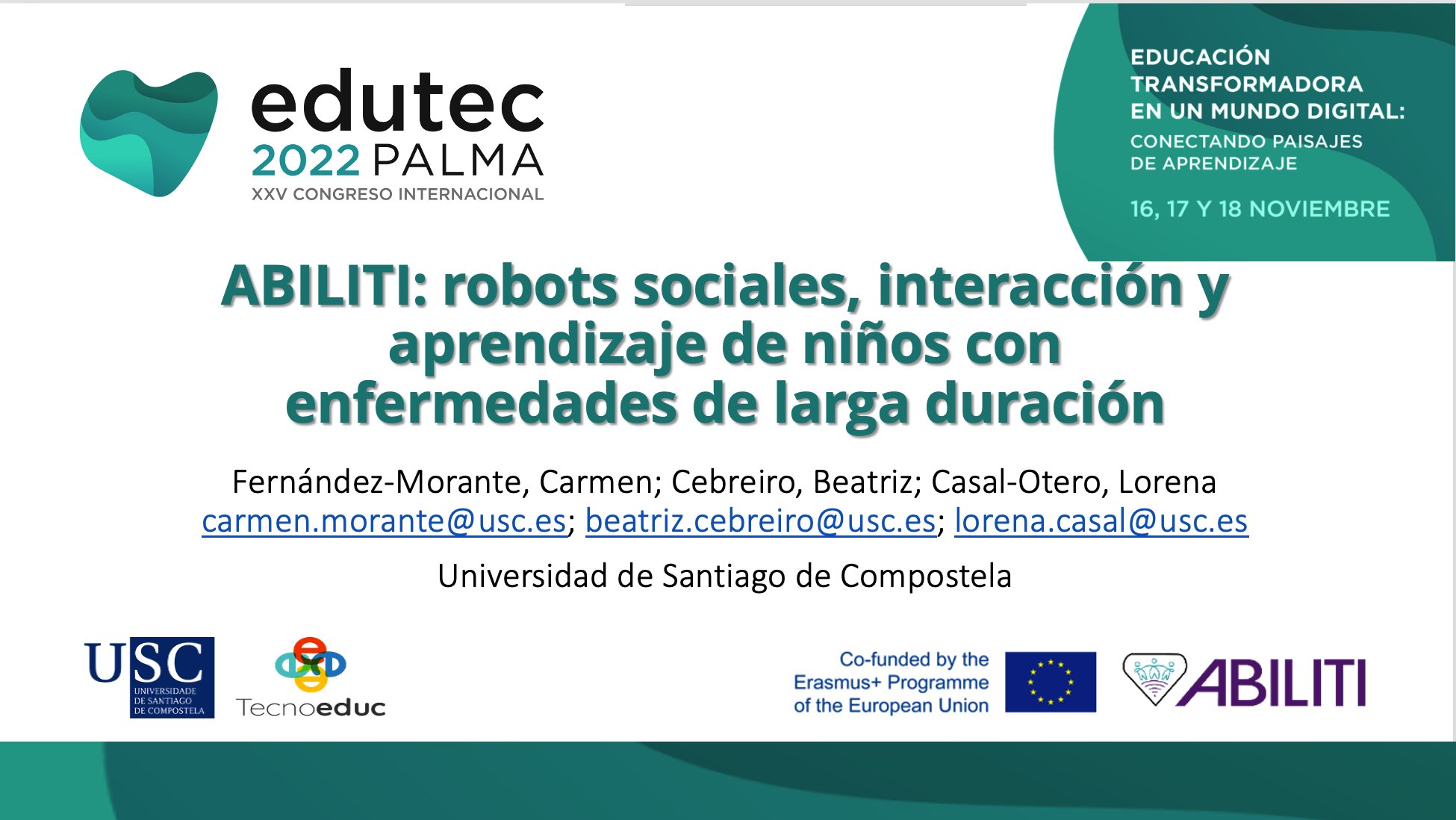 Proyecto ABILITI en EDUTEC 2022: Comunicación de los primeros ...